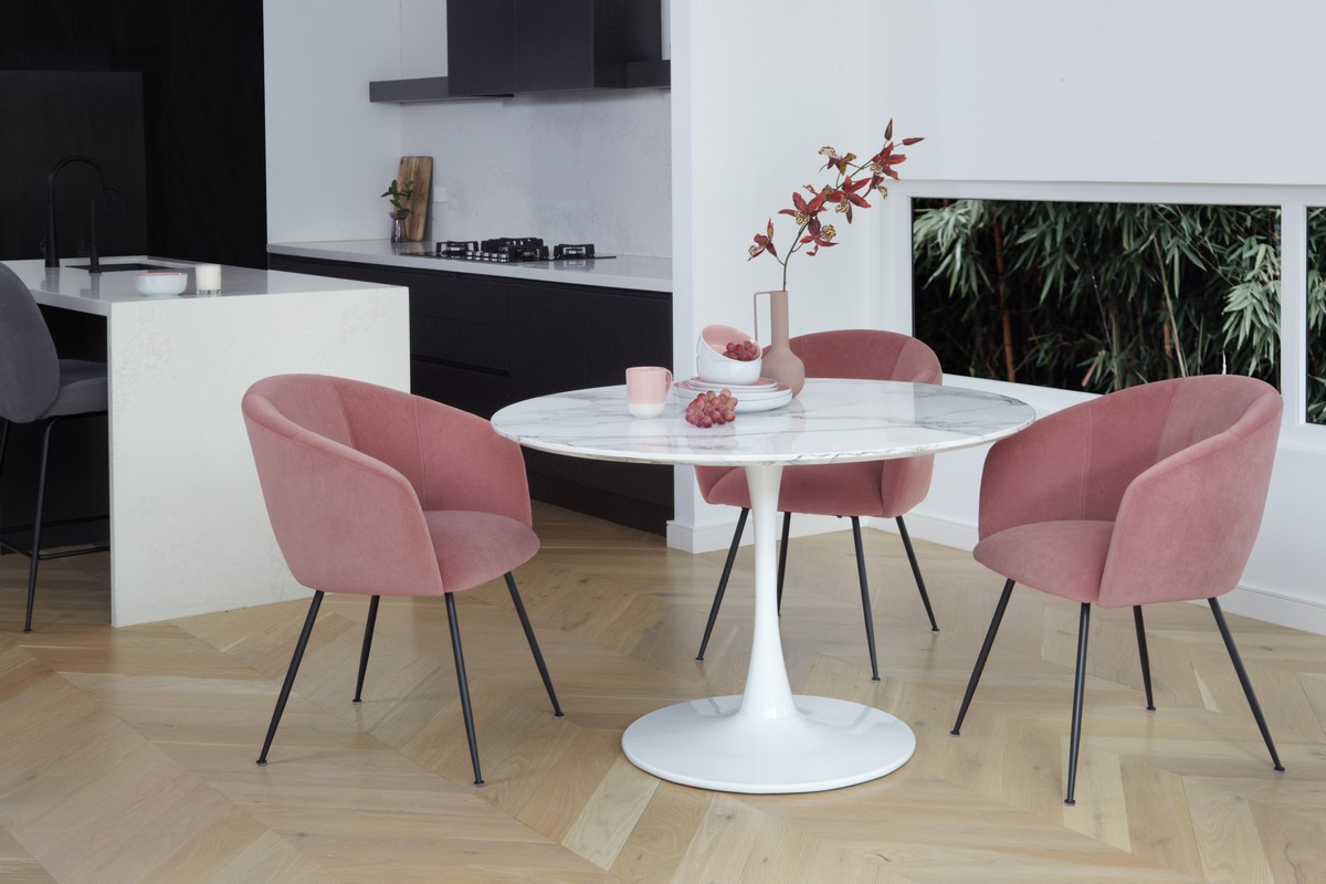 Lilly Dining Table Marble Effect White Sevella White Column buy in ...