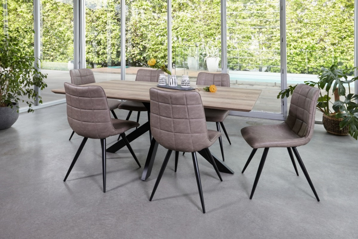 Tivoli Scratch Resistant Dining Table Oak Sonoma buy in Australia - Vetro
