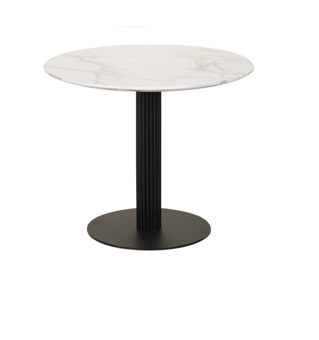 Vulcan Dining Table Marble Effect White Sevella buy in Australia - Vetro