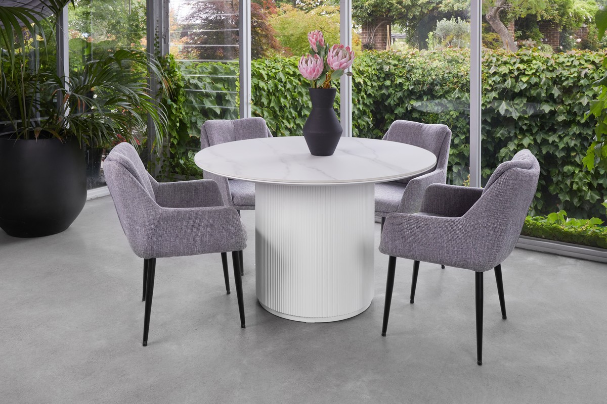 Windsor Dining Table Snow White Ceramic buy in Australia - Vetro