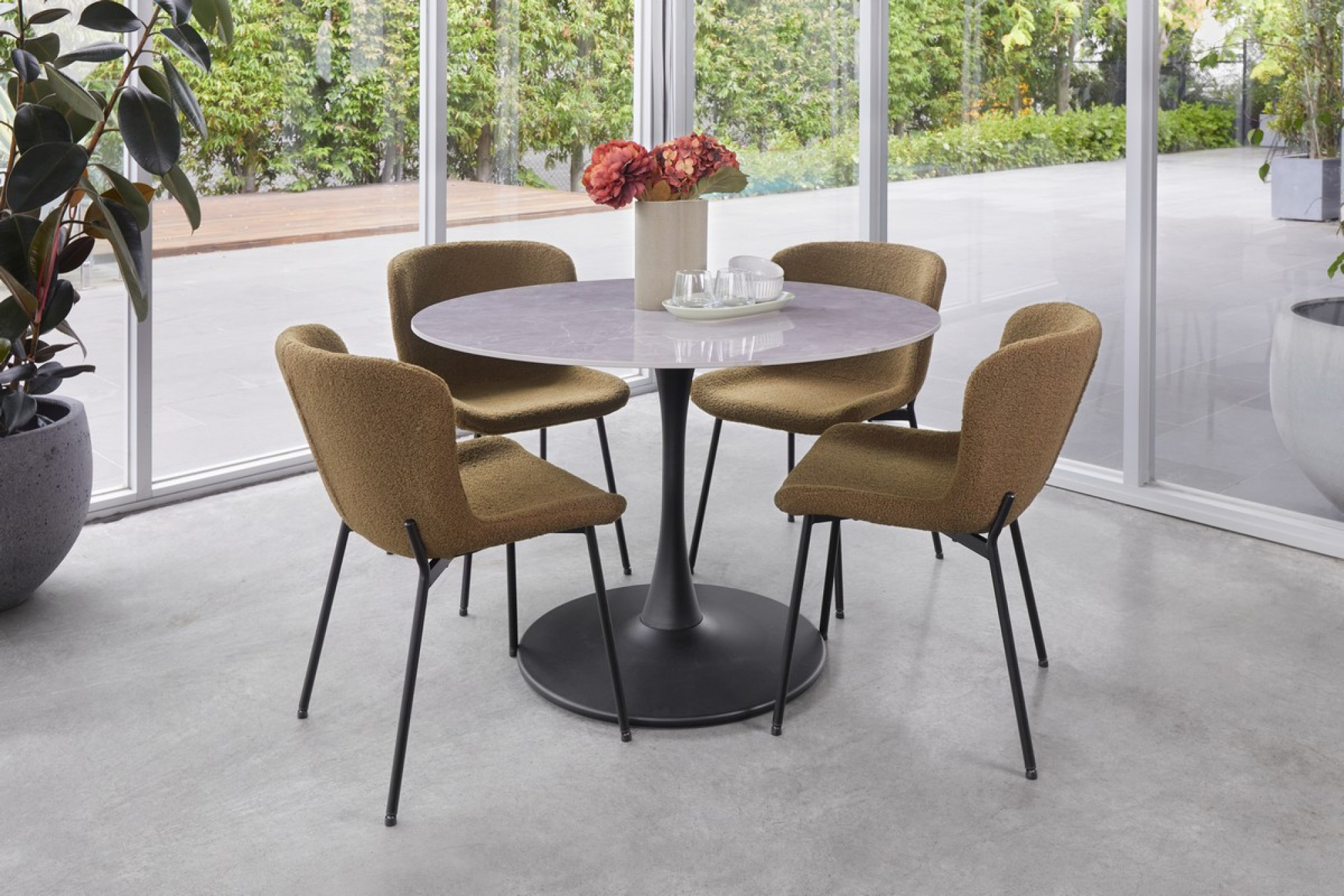Jed Dining Chair Olive Set of 4 buy in Australia - Vetro